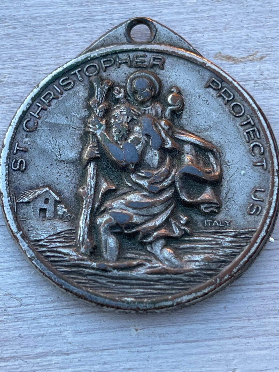 Vintage St. Christopher Fob Medal - Etsy