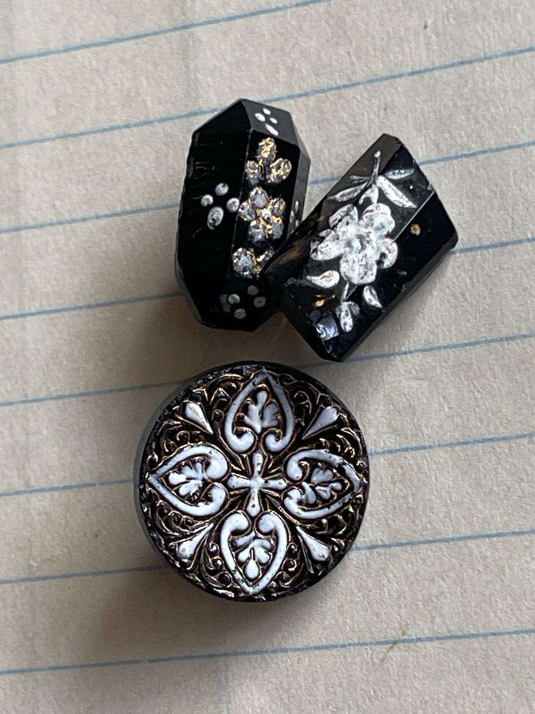 Antique Victorian Glass Buttons - Etsy