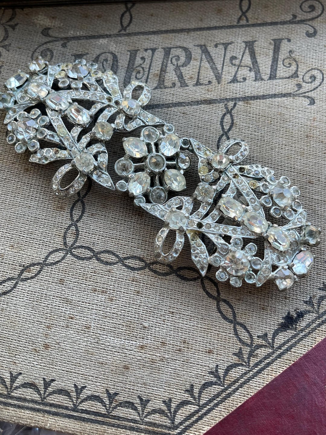 Antique Edwardian Rhinestone Buckle - Etsy