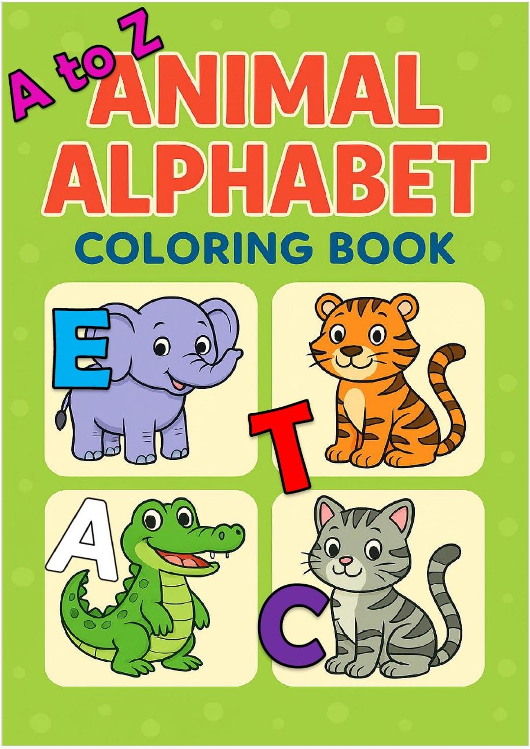 Animal Alphabet Coloring Book for Kids - Etsy