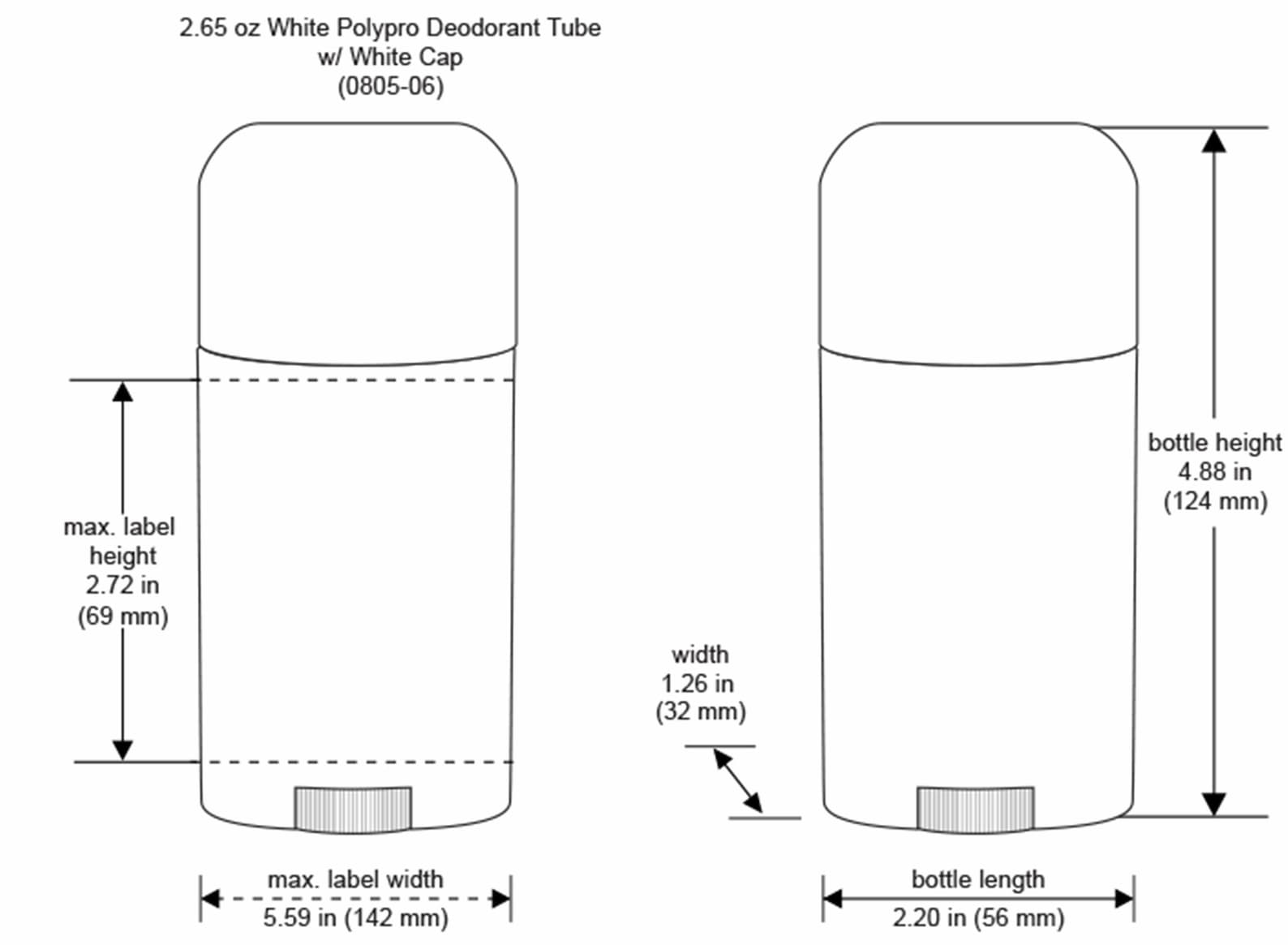 Sets of Deodorant Containers Oval Dome Cap Large 2.65 oz | Etsy