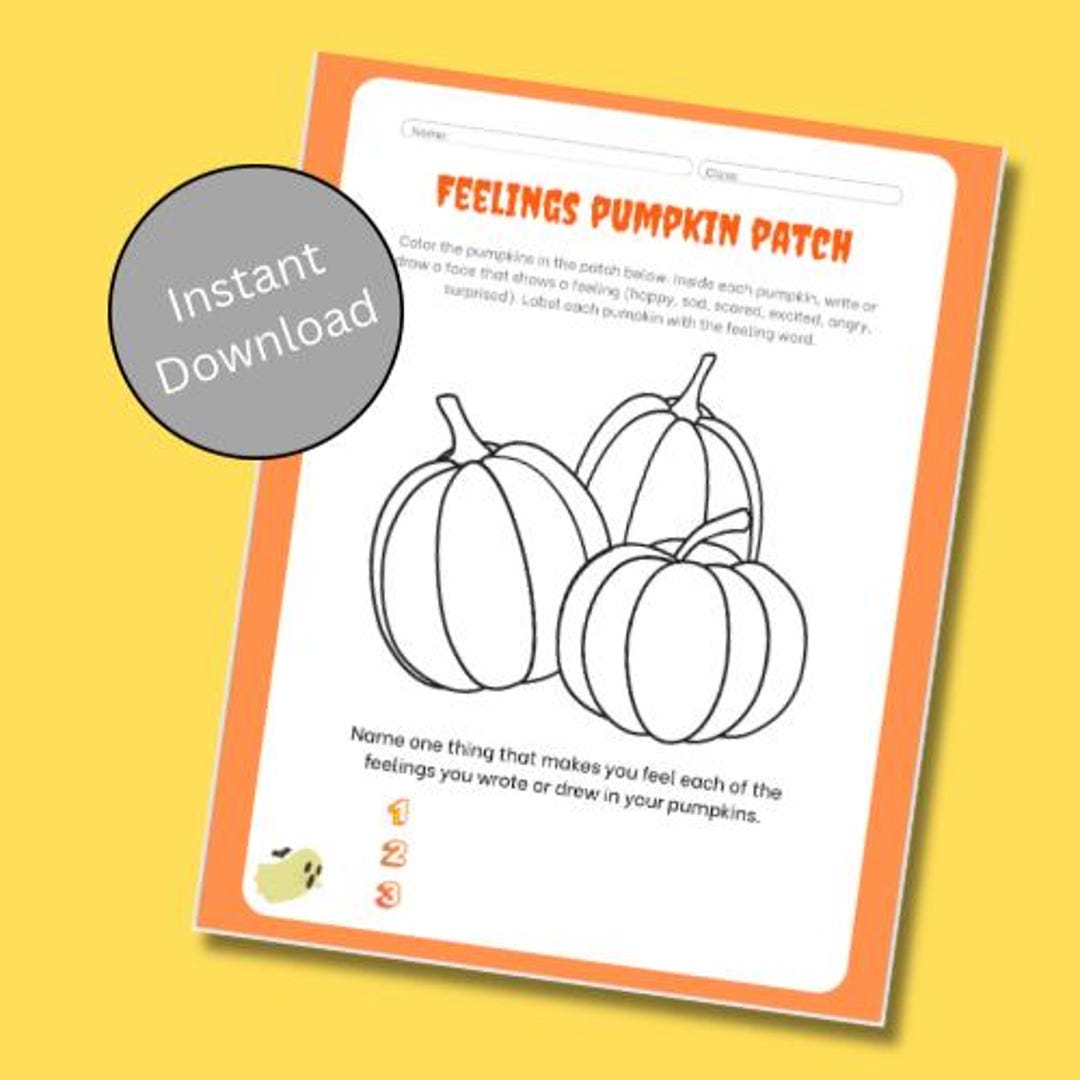 Pumpkin Patch Feelings Worksheet - Etsy