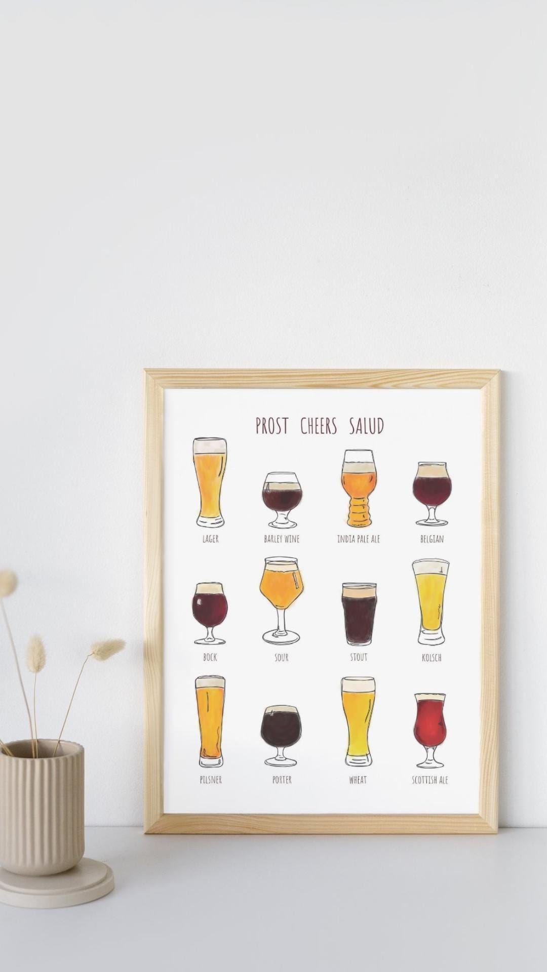 Beer Guide Art Print, Types of Beer Chart, Bar Poster (digital Download ...