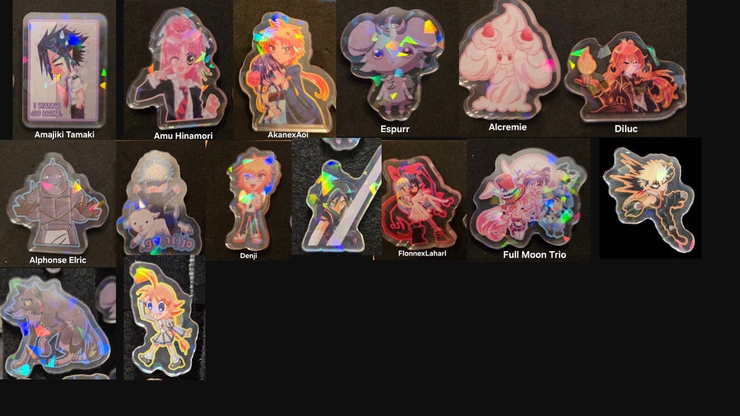 Sparkly Animated Character Pins A~F! - Etsy