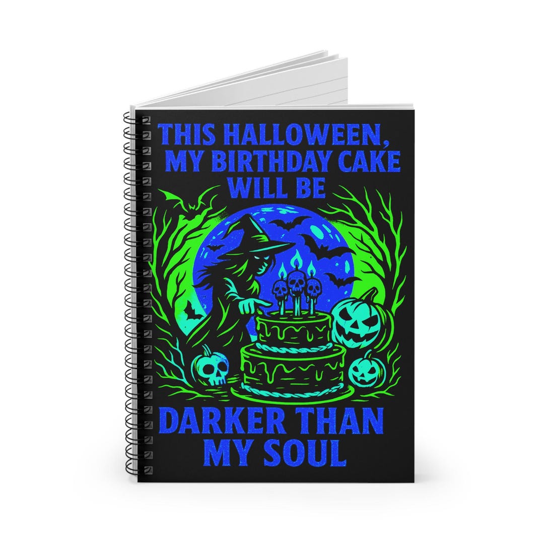 Dark Humor Halloween Birthday Spiral Notebook - Etsy
