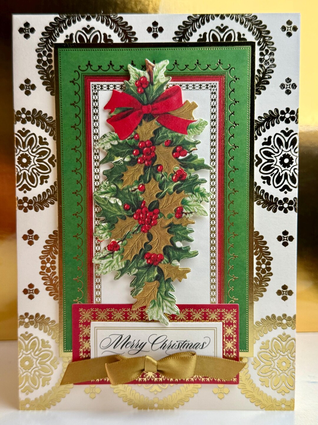 Merry Christmas - Handmade Anna Griffin Greeting Card - Etsy