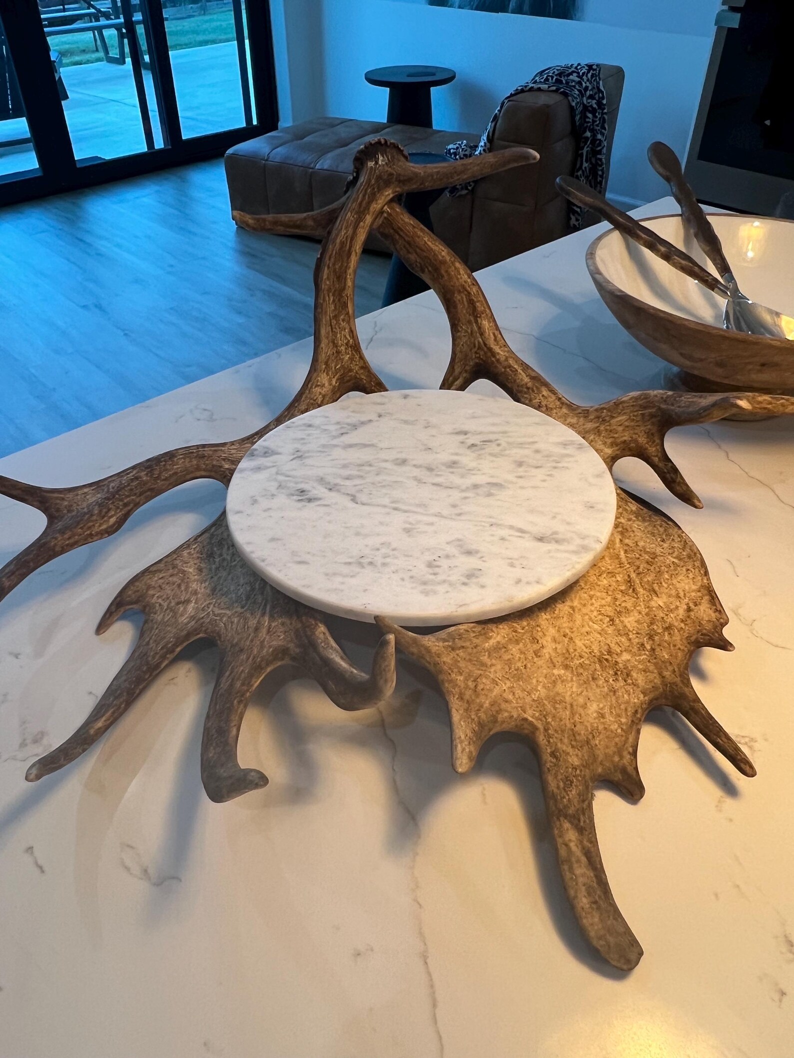 Matched Fallow Deer Antlers Mounted Together – Rustic Table Centerpiece ...