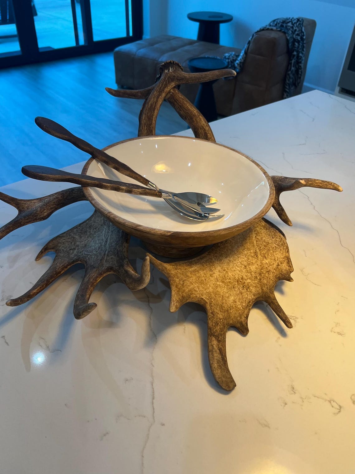 Matched Fallow Deer Antlers Mounted Together – Rustic Table Centerpiece ...