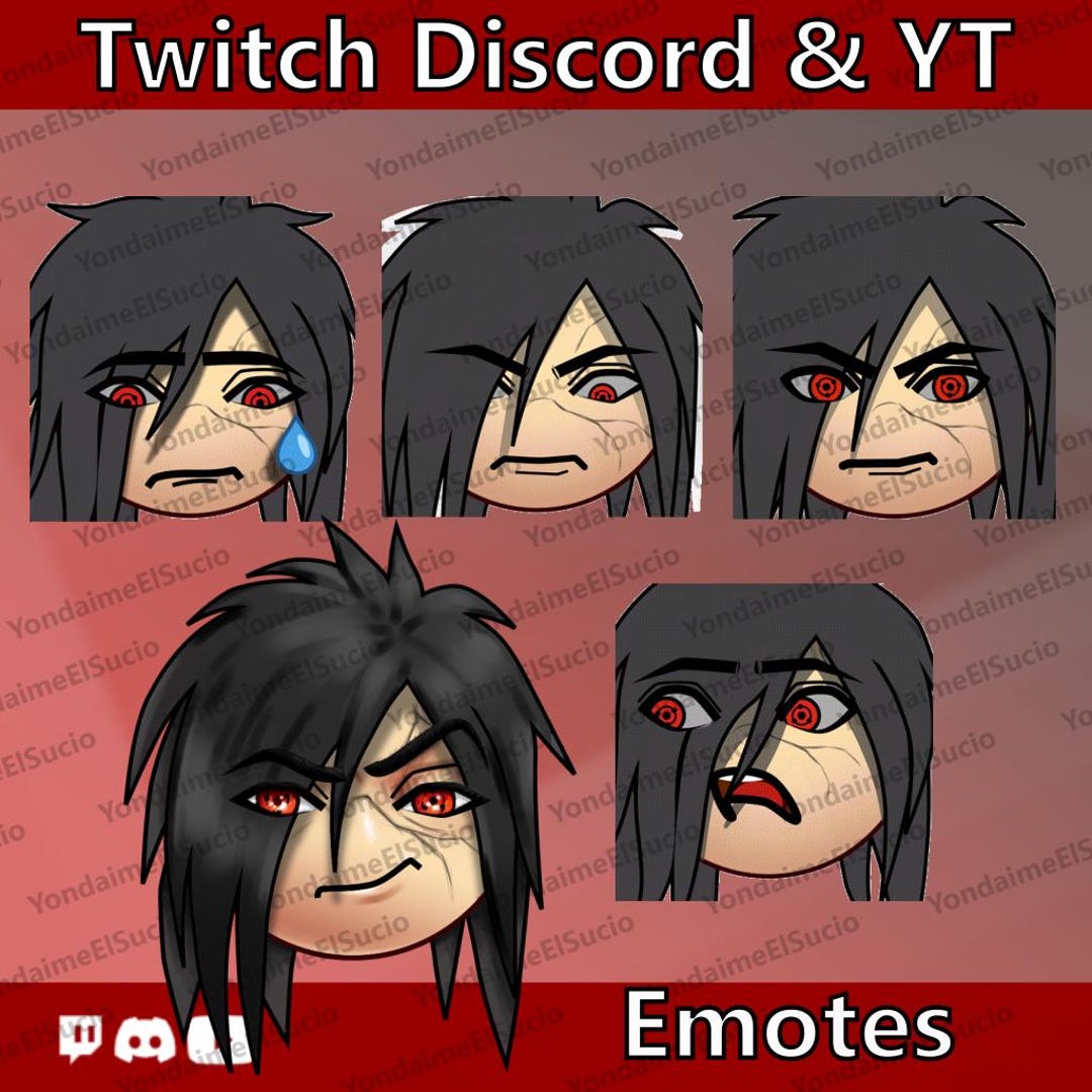 Madara Inspired Twitch Emote Pack | Anime Stream Emotes for Twitch ...