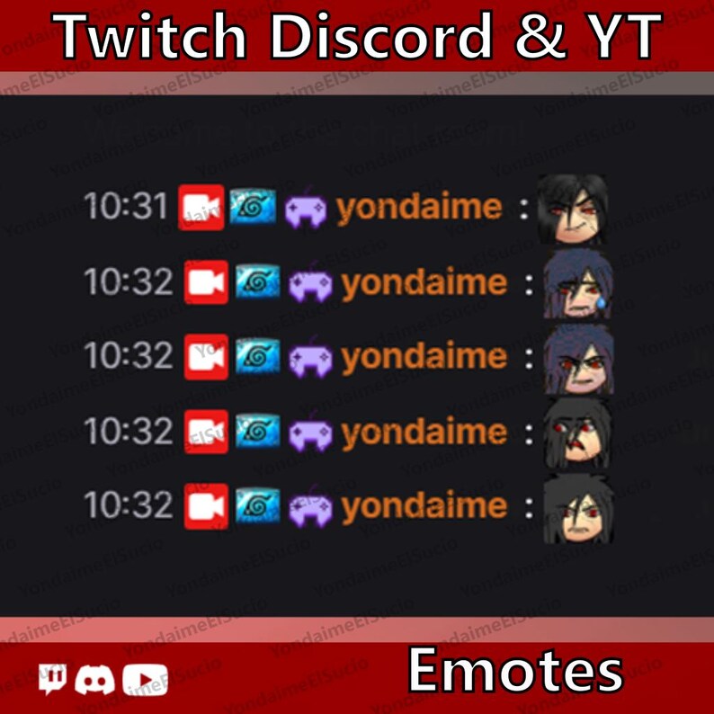 Madara Inspired Twitch Emote Pack | Anime Stream Emotes for Twitch ...