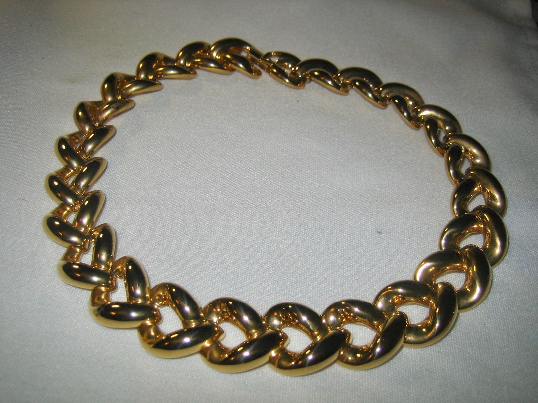 Vintage Maxzine Danker Gold Tone Large Link Necklace - Etsy