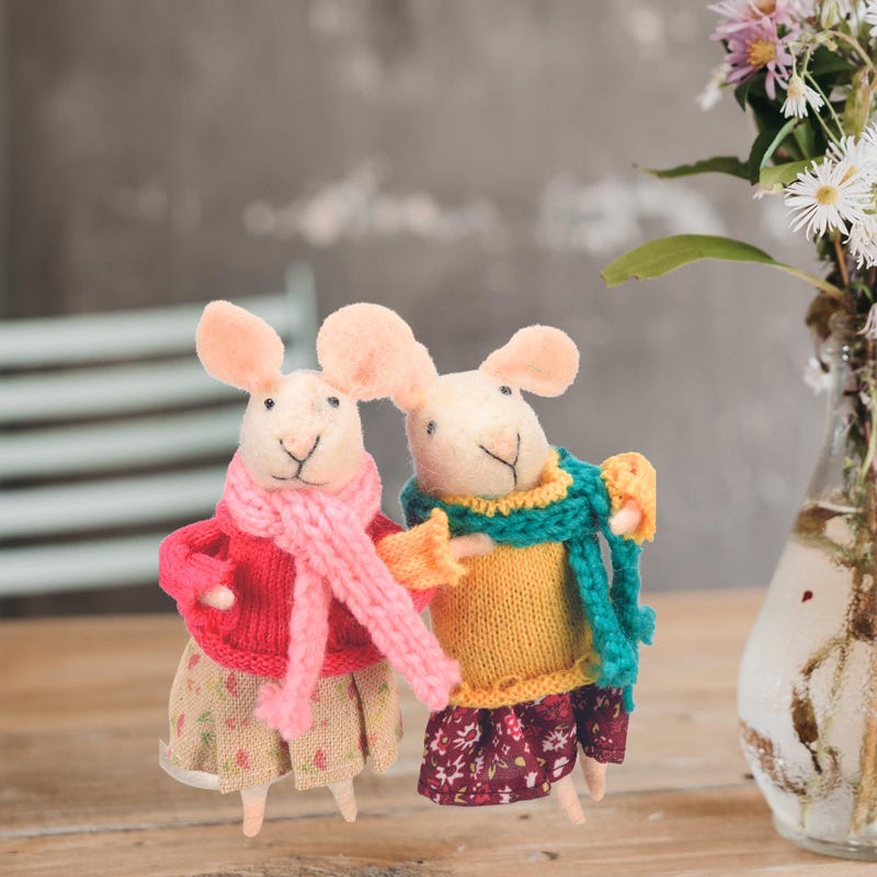 Felt Mice Friends - Etsy UK