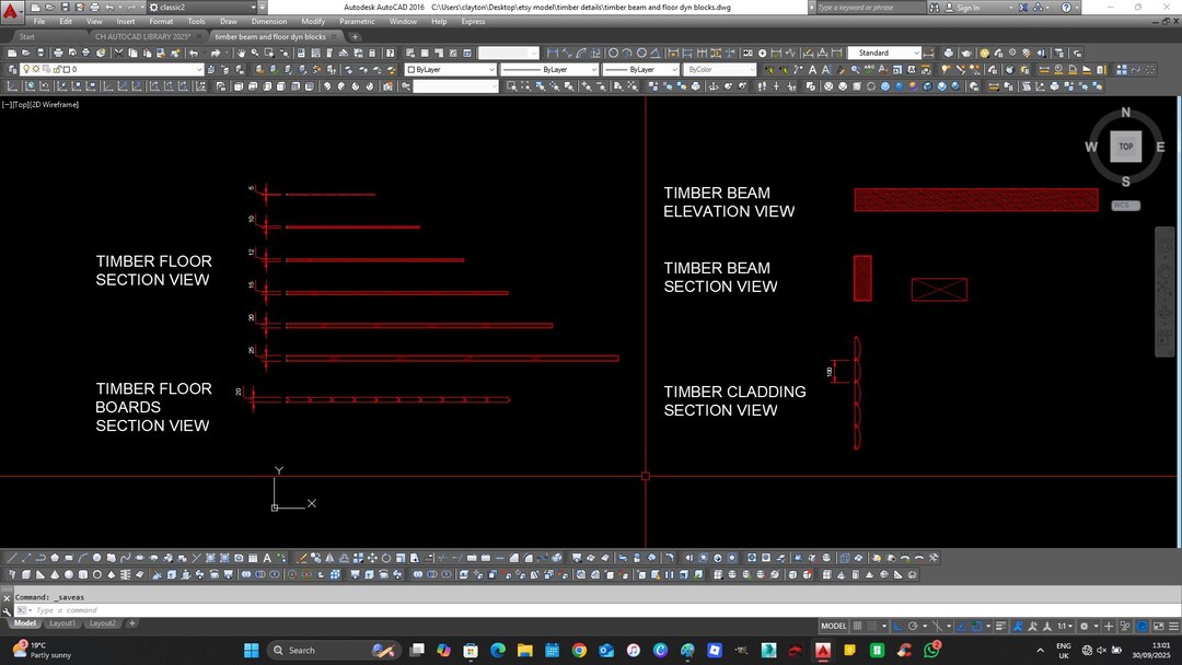 Autocad Timber Blocks: Section & Elevation Details (DWG, DXF) - Etsy