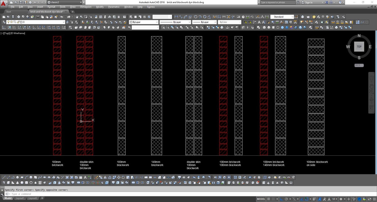 Autocad Brickwork and Blockwork Dynamic Blocks Uk Sizes DWG DXF File ...