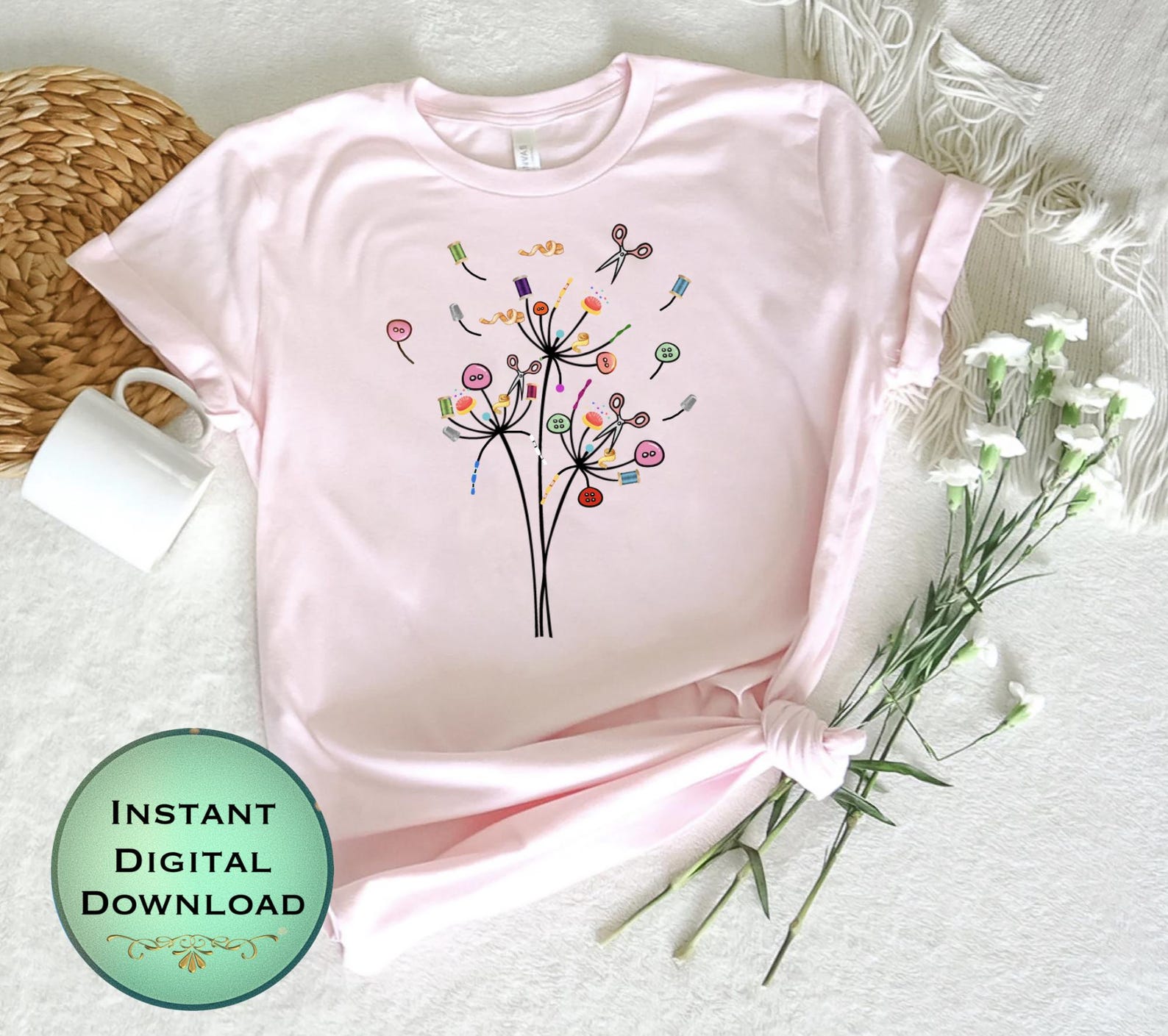 Sewing Dandelion PNG File: Quilter, Sewing, Seamstress Design (digital ...