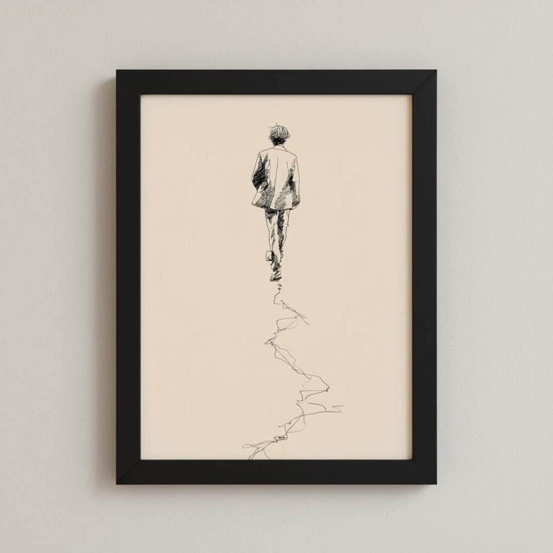 Quiet Courage | Minimalist Line Art Print | Motivational Wall Art - Etsy