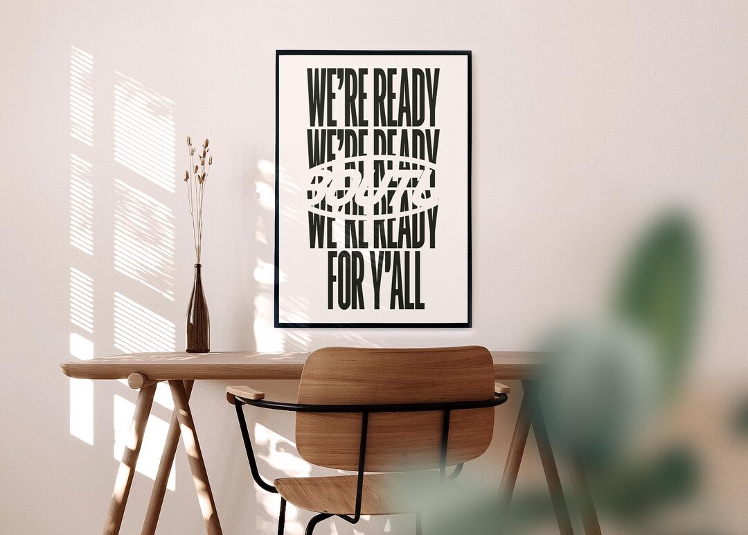 We’re Ready for Y’all NFL Poster – Motivational Football Quote Wall Art ...