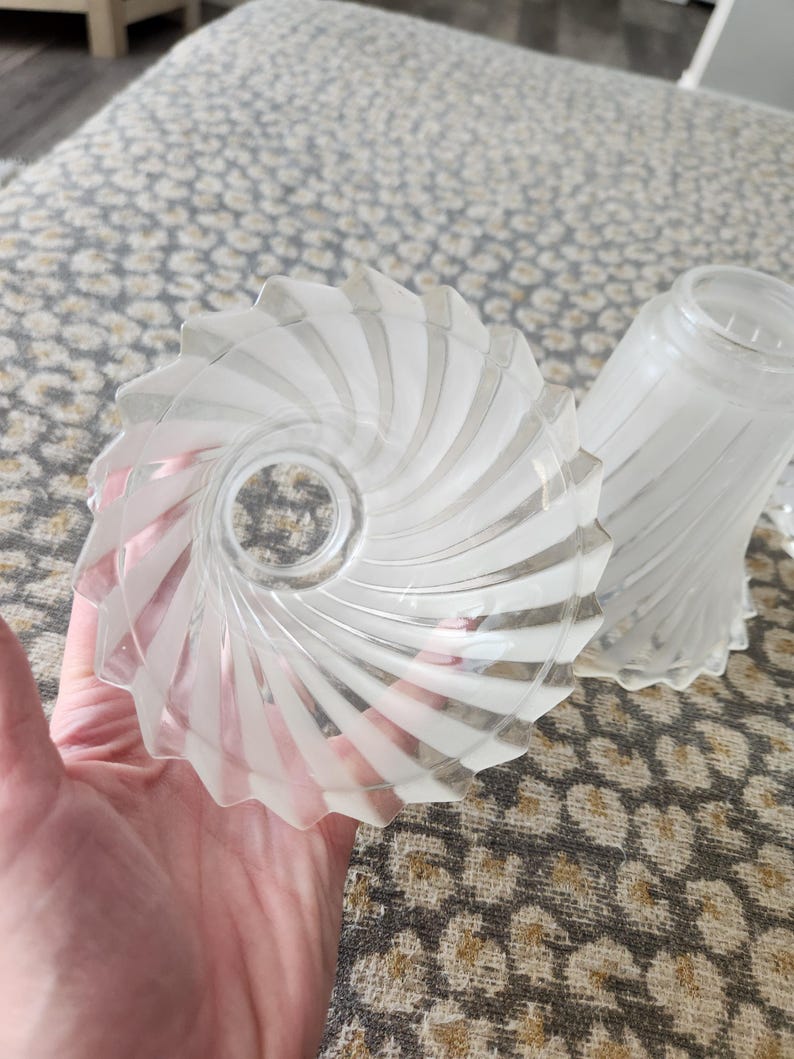 Vintage Victorian MCM Art Deco Glass Lamp Light Fixture Ceiling Fan ...