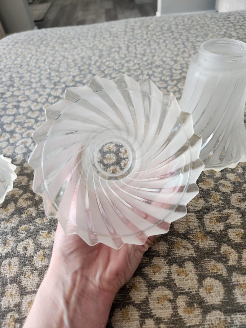 Vintage Victorian MCM Art Deco Glass Lamp Light Fixture Ceiling Fan ...