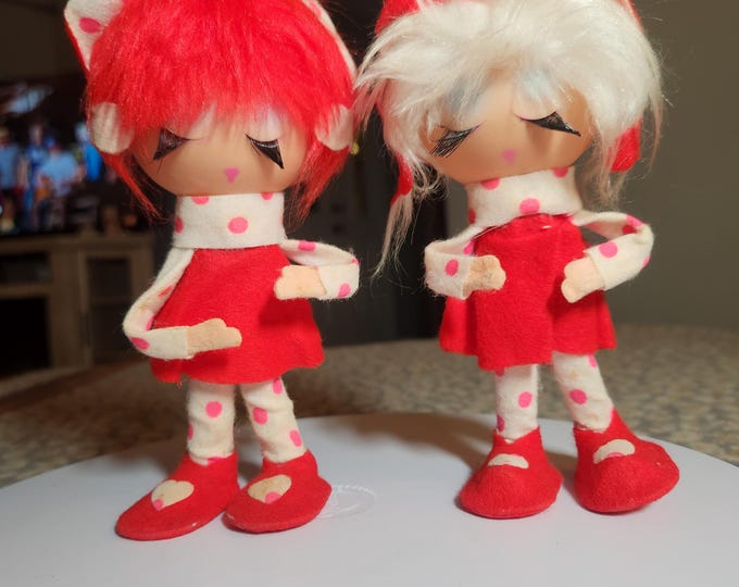Reserved for Neal Vintage Felt Wire Big Head Posable Dolls With ...