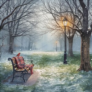 London Christmas Cityscape Watercolor Clipart, Winter London Street ...