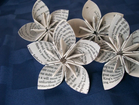 Items similar to Recycled Paper Flowers - on Etsy