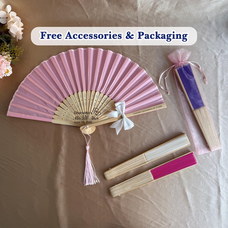 Personalized Fabric Hand Fans: Sweet 16, Quinceañera Favors - Etsy