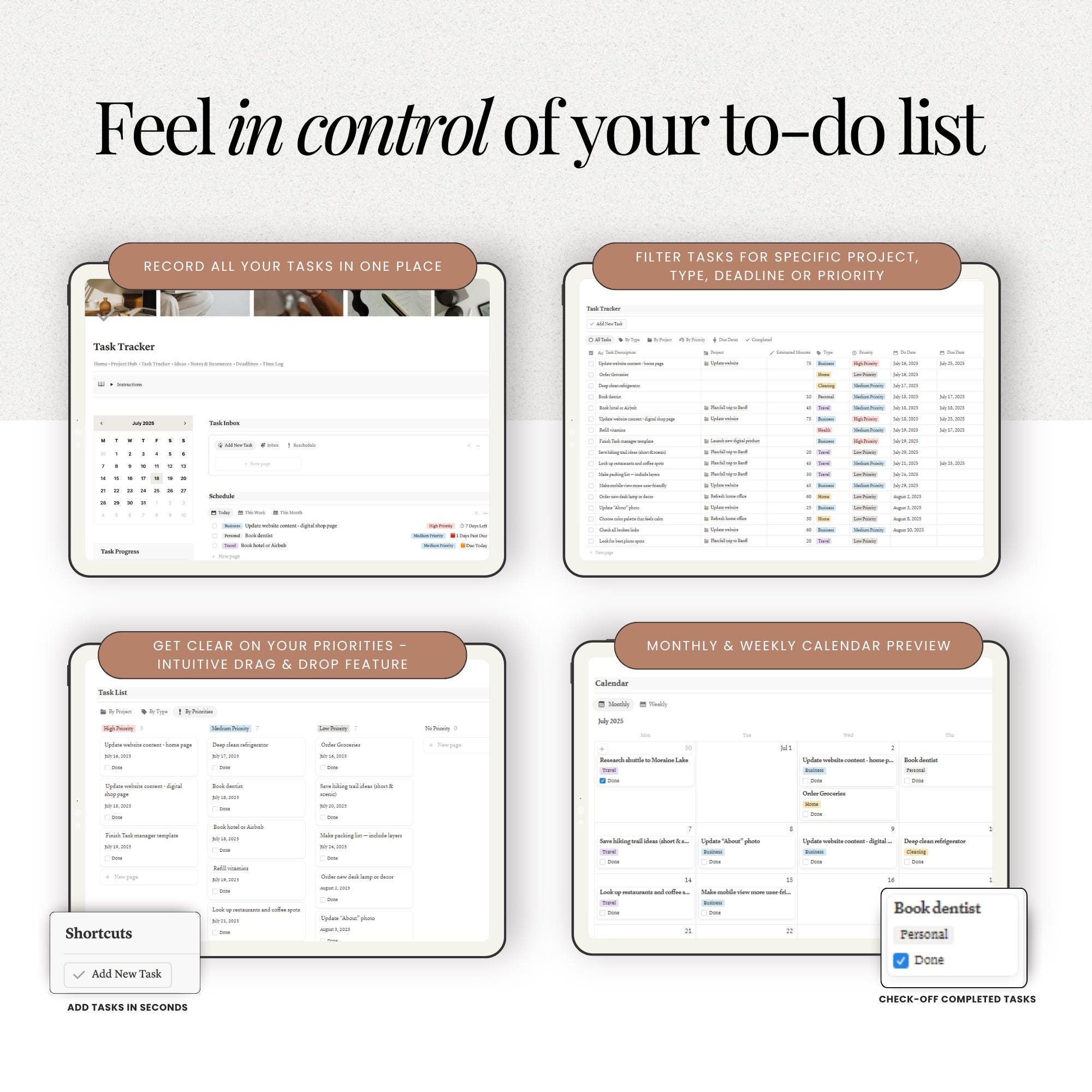 Notion Project Management Planner Task Tracker Project Tracker ...