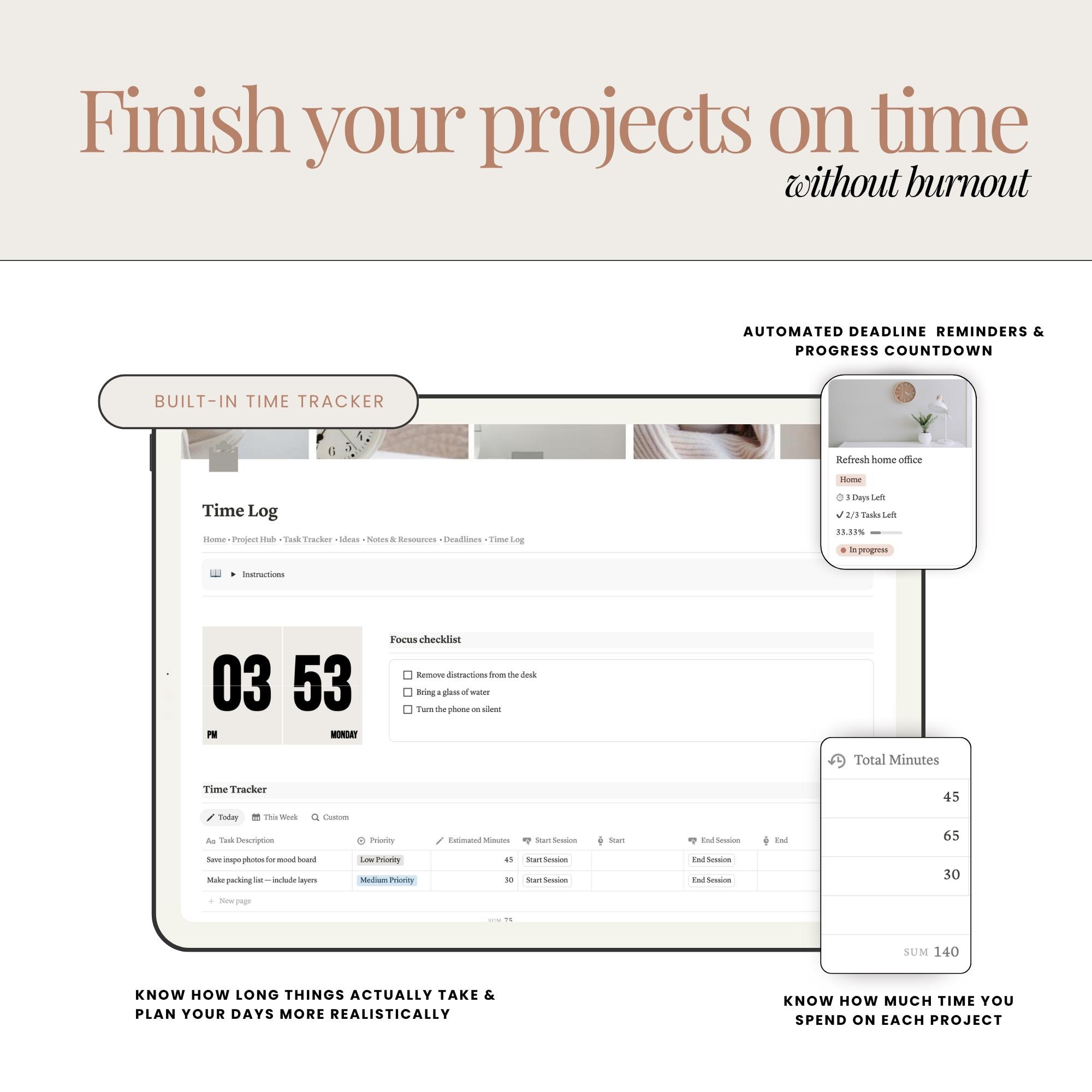 Notion Project Management Planner Task Tracker Project Tracker ...