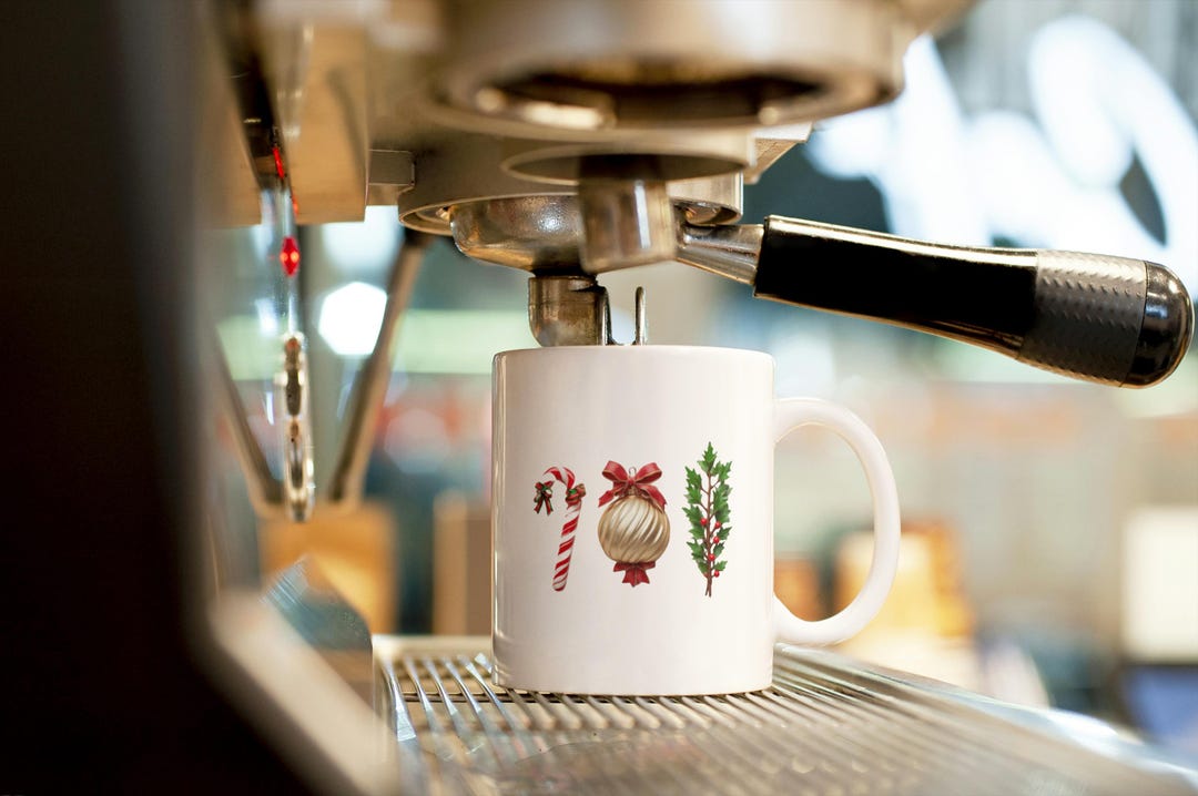 Christmas Coffee Mug | Candy Cane Ornament, Festive Gift - Etsy