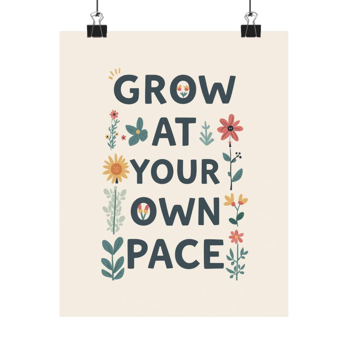 Floral Motivational Poster, Inspirational Wall Art, Home Decor, Gift ...