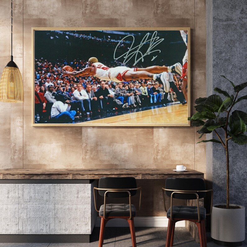 Dennis Rodman Poster – Chicago Bulls Wall Art – Hustle & Determination ...