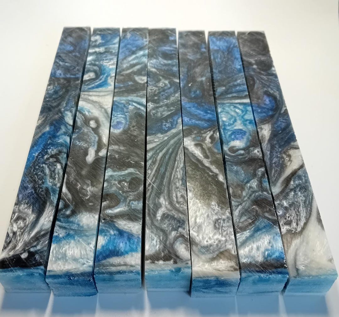 Faux Abalone Extra Long Alumilite Resin Cast Pen Blanks With Colour ...