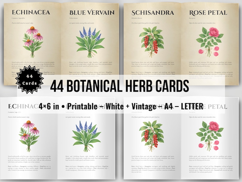 44 Witch Herb Cards Printable | Magical Properties | Green Witch ...