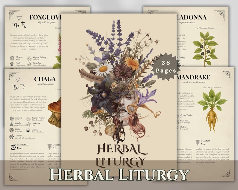Poisonous Plants Printable Book of Shadows PDF, Baneful Herbs Grimoire ...