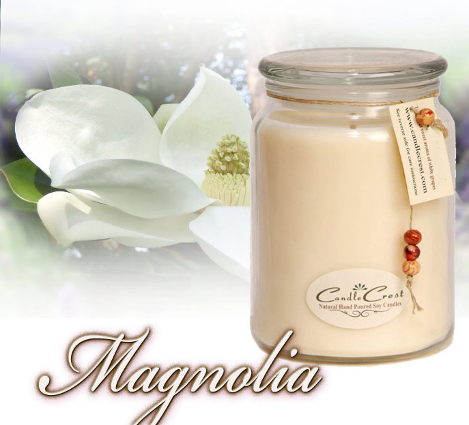 Magnolia Soy Candles, Spring Magnolia Scented Candles, Hand Poured 100% ...