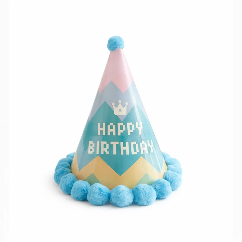 Blue Pastel Chevron Birthday Party Hat Set of 10 - Etsy