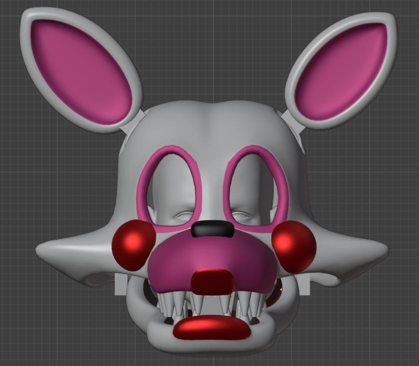 FNAF 2 Mangle 3D MODEL File Cosplay Mask (DIGITAL) - Etsy