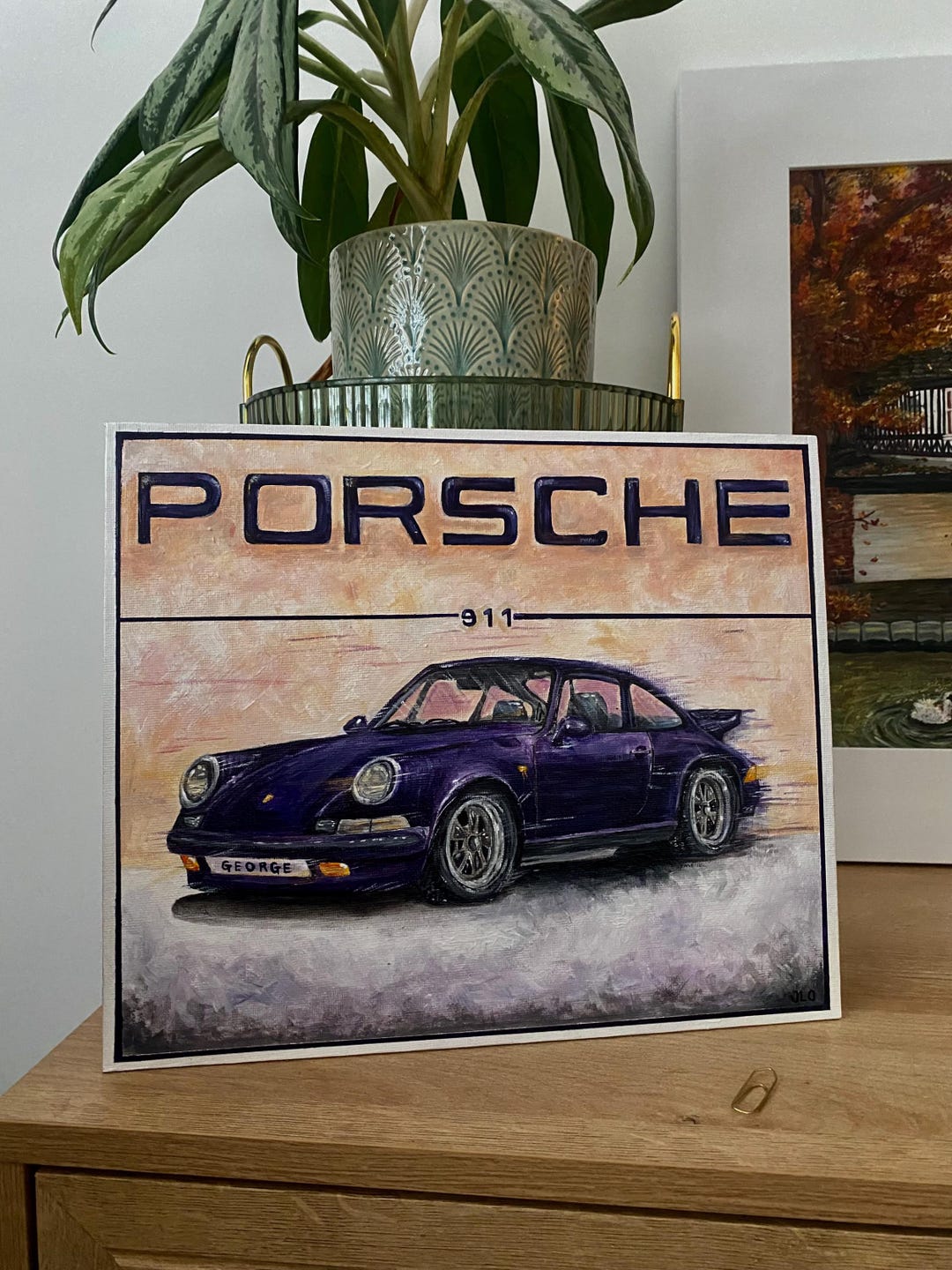 Custom Retro Car Painting: Personalized Acrylic Canvas Art - Etsy UK