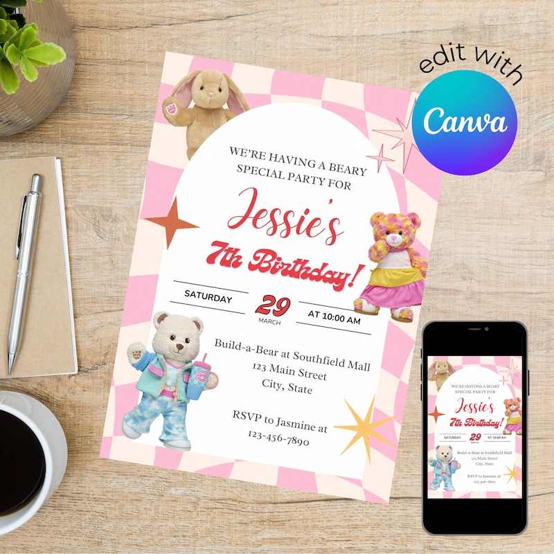Build Bear Invitations - Etsy