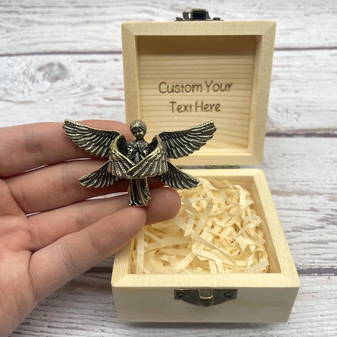 Brass Six Wing Angel Figurine, Handmade Guardian Angel Sculpture ...