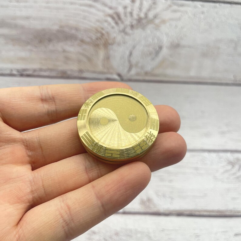 Brass Tai Chi Haptic Coin, Magnetic Clicker Fidget, Kinetic EDC Gadget ...