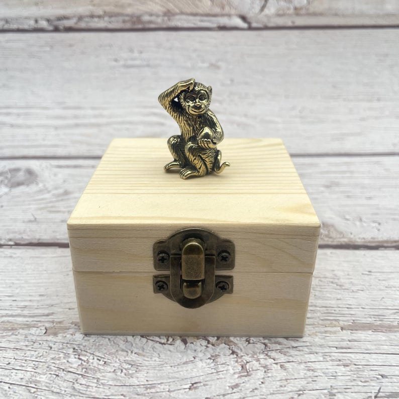 Brass Monkey Figurine Gift, Handmade Zodiac Monkey Sculpture, Vintage ...