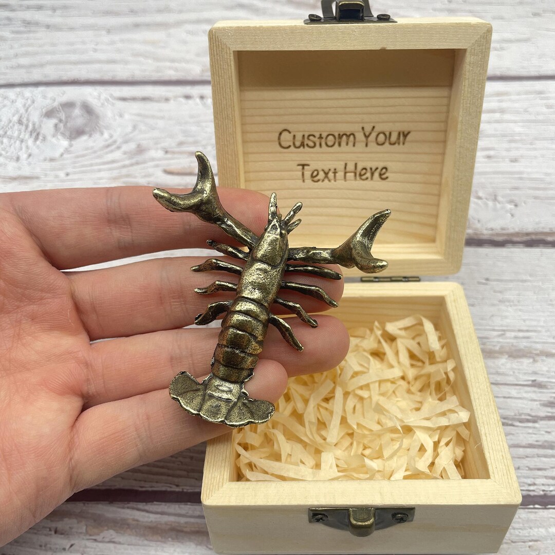 Brass Lobster Weightlifter Figurine, Realistic Crawfish Statue, Funny ...