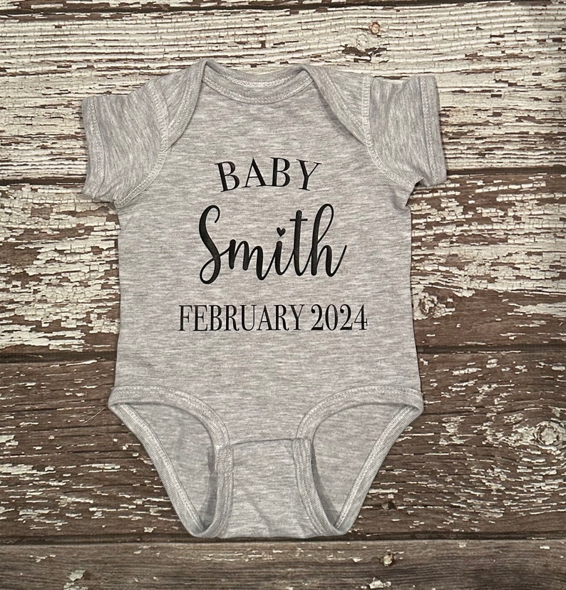 Onesie Pregnancy Announcement Baby Bodysuit, Baby Announcement Bodysuit ...