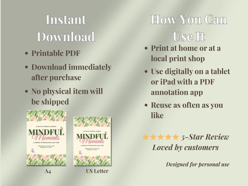 30 Days of Mindful Moments A Printable Mindfulness and Gratitude ...