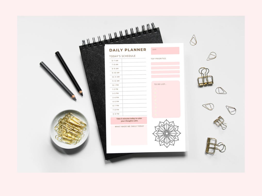 Pink Mandala Daily Planner: Printable Motivational Pages and Mandala to ...