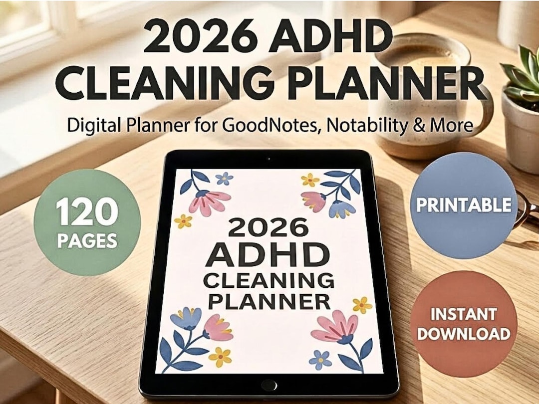 ADHD Cleaning Planner 2026 for Adults, Neurodivergent Chore Tracker ...