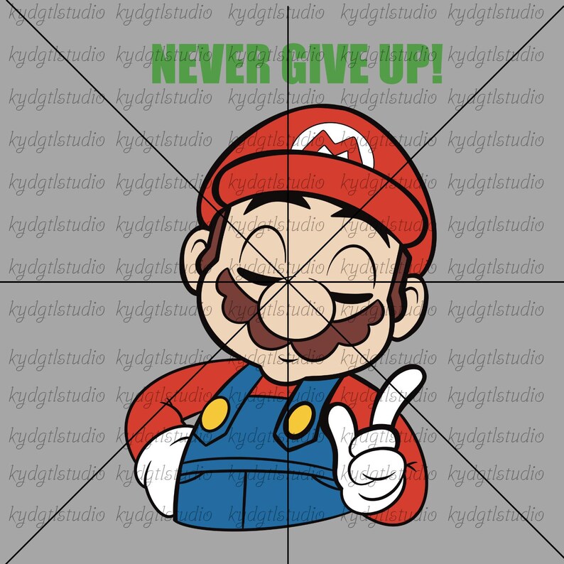 Super Mario "never Give Up" PNG Clipart (digital Download) - Etsy Australia