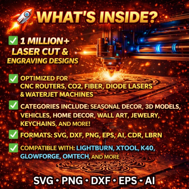 10,000,000+ Laser Cut Items Bundle (svg, Dxf, Ai, Pdf Files - Digital ...